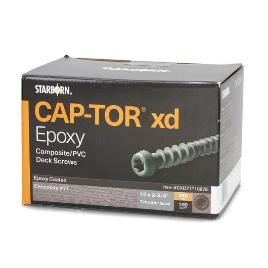 StarBorn CAP-TOR xd Deck Screws Stainless Steel / Epoxy Composite PVC ...