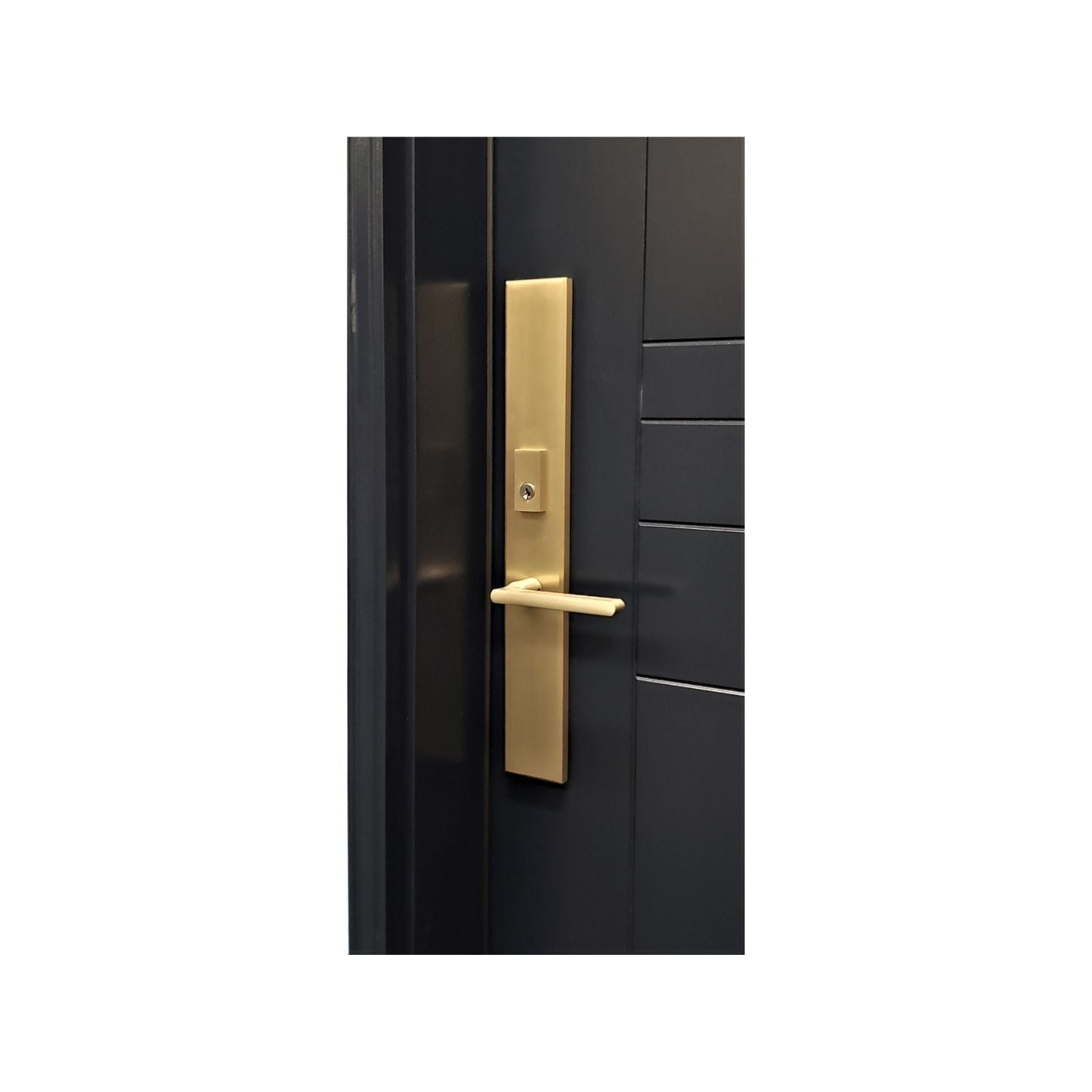 Multi point lock trim set Brass 18″x2.5″ Milano Satin Brass – DF Studio NYC