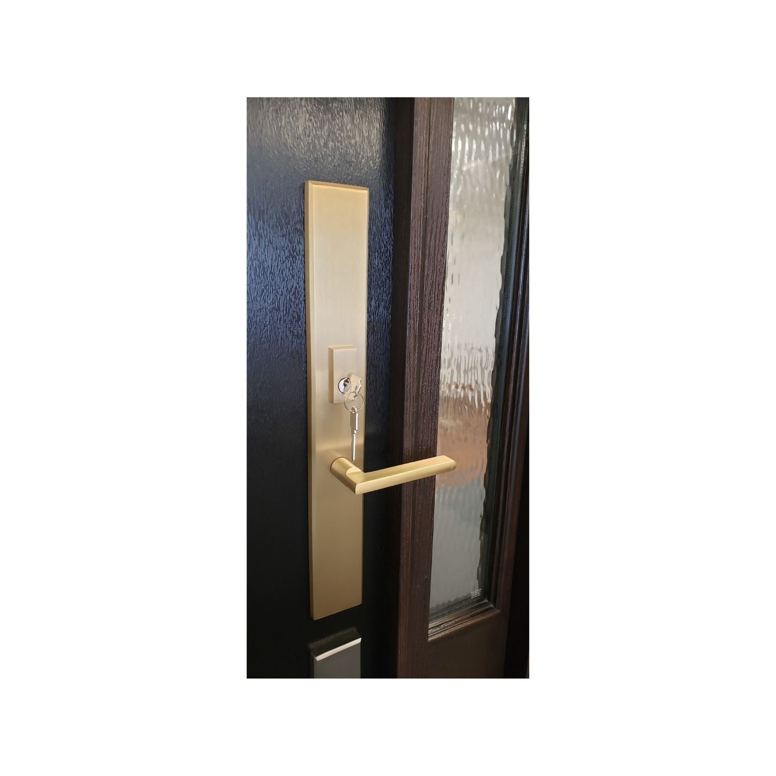 Multi point lock trim set Brass 18″x2.5″ Milano Satin Brass – DF Studio NYC