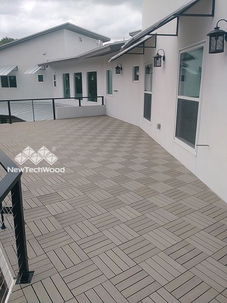 New Tech Wood Stone Deck Tiles – DF Studio NYC